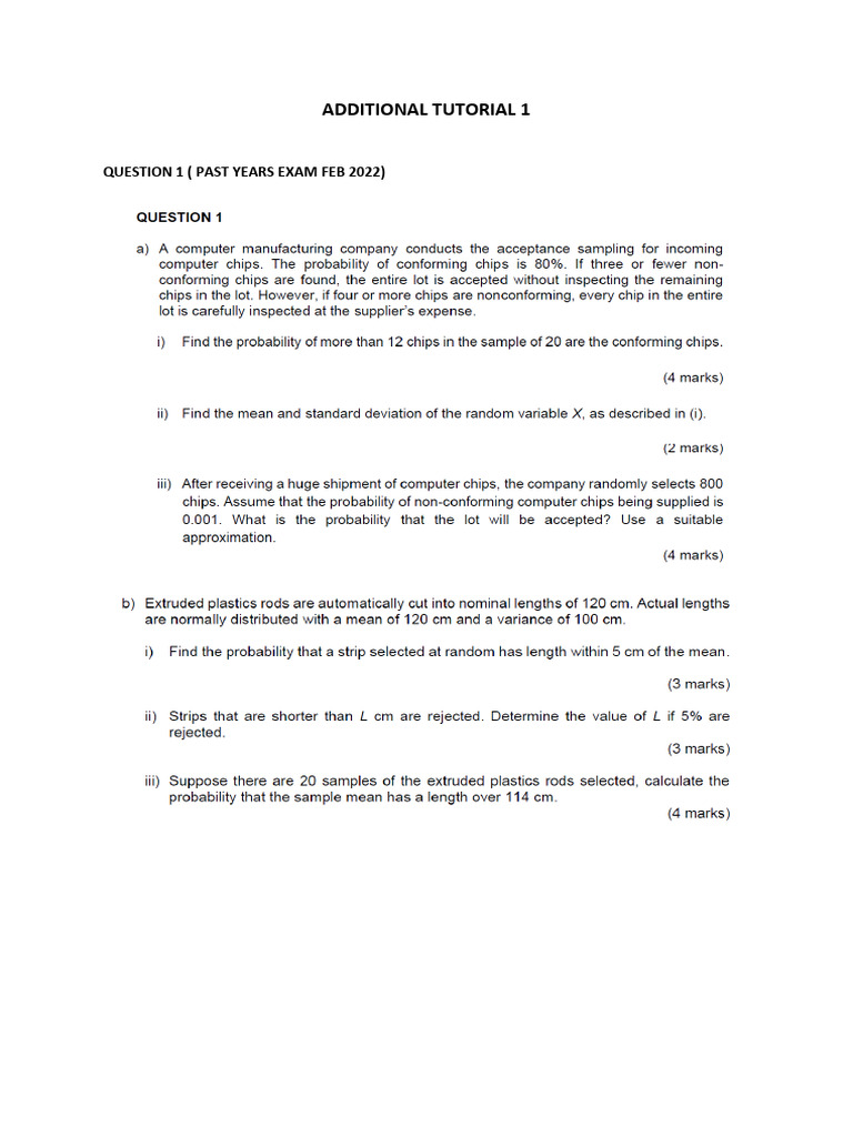 Past Exam Questions Tutorial Guide | PDF