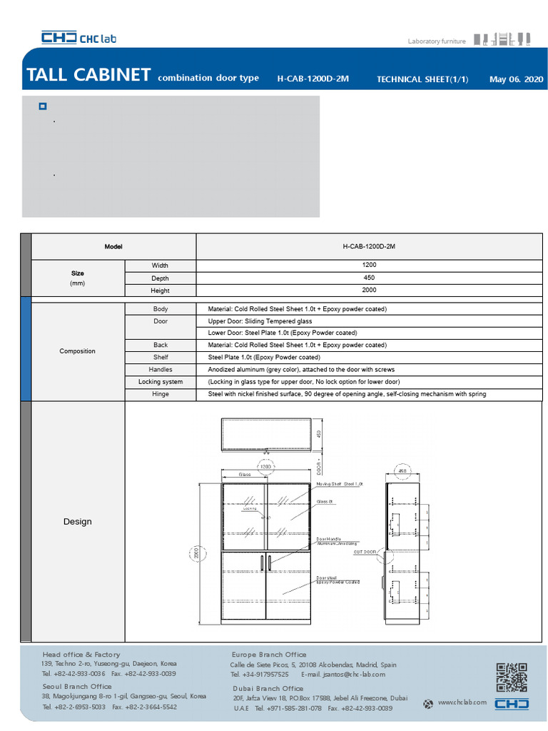 DataSheet - Tall Cabinet - Combi Door (H-ACAB) | PDF | Door | Cabinetry