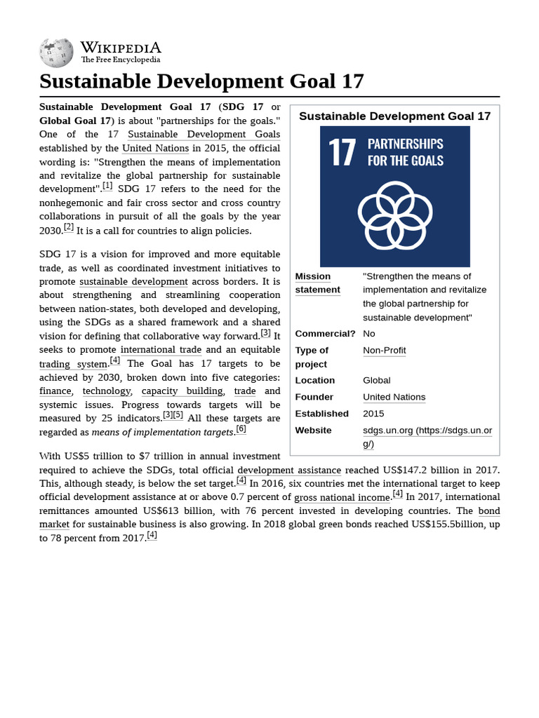 Partnerships for Sustainable Development | PDF | International ...