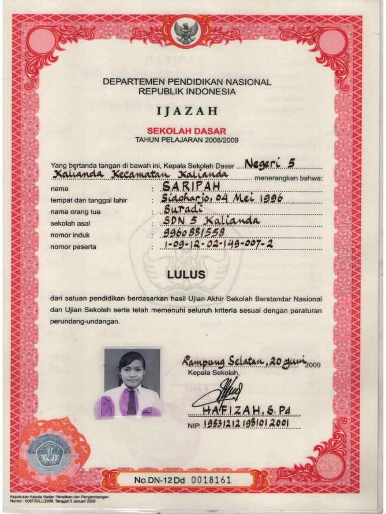 Ijazah Saripah | PDF
