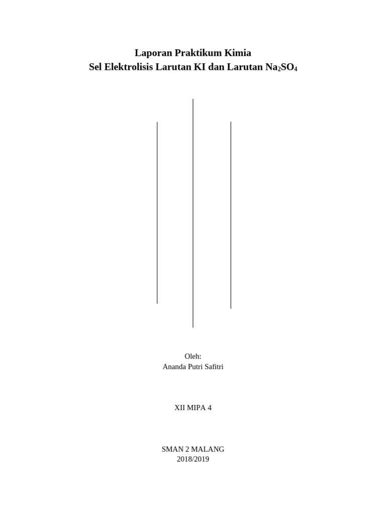 Laporan Praktikum Kimia Sel Elektrolisis | PDF