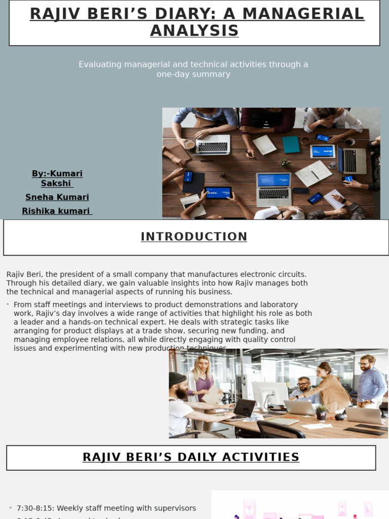 Rajiv Beri's Diary a Managerial Analysis Ppt | PDF | Human Resources ...