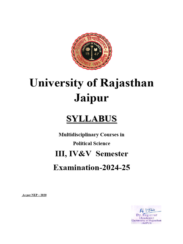 MDC Political Syllabus - 2024-25 | PDF | Science | Critical Thinking