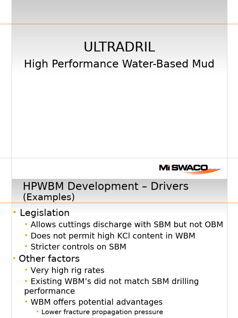 High Performance Water-Based Mud Guide | PDF | Oil Well | Potassium ...