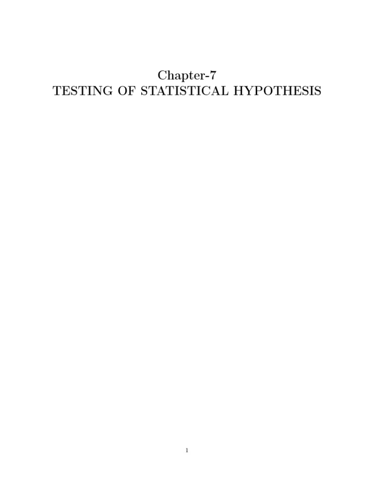 Hypothesis Pdf Statistical Hypothesis Testing Statistical 4564