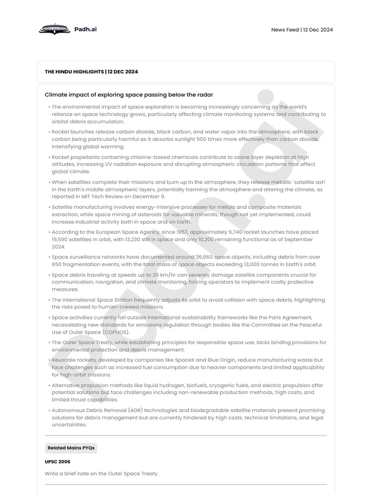 Environmental Impact of Space Exploration | PDF | Atmosphere Of Earth ...