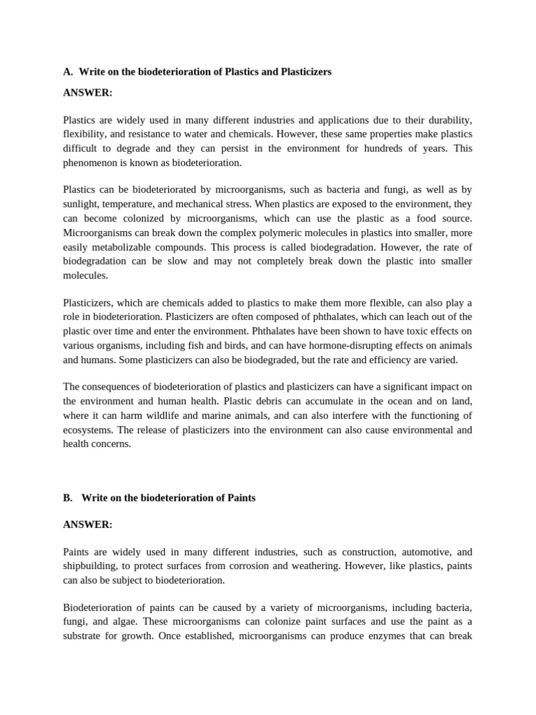 Bot 515 Assignment | PDF | Plastic | Paint