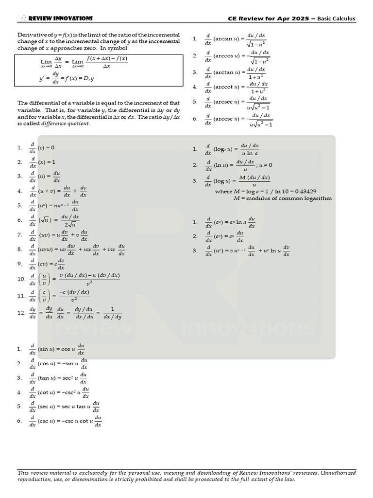 Incremental Change in Calculus | PDF | Trigonometric Functions | Derivative