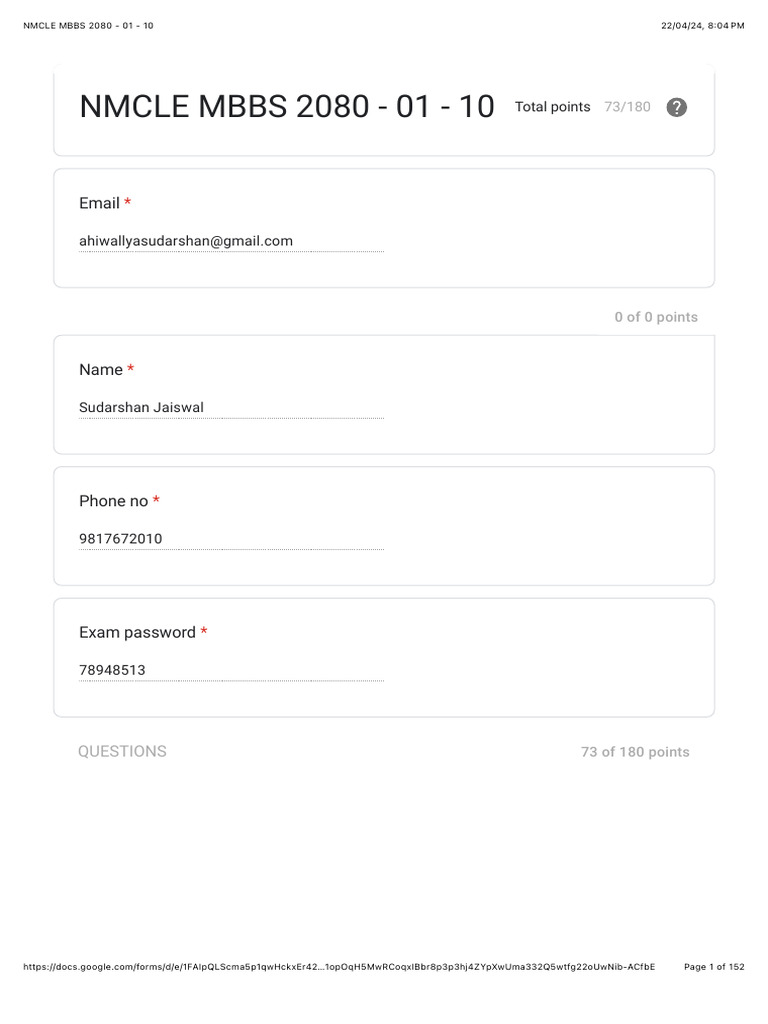 Nmcle Mbbs Paper 6 | PDF | Coagulation | Red Blood Cell