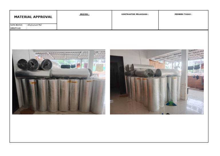 Lampiran Material Approval | PDF