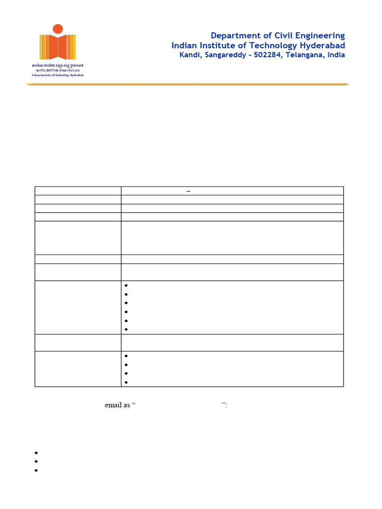 Advertisement For RA Positions in Dept. of CE, IITH | PDF | Civil ...