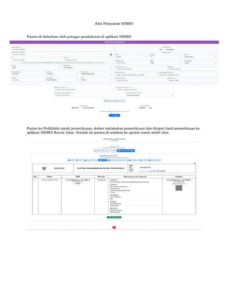Alur Pelayanan SIMRS Rawat Jalan | PDF