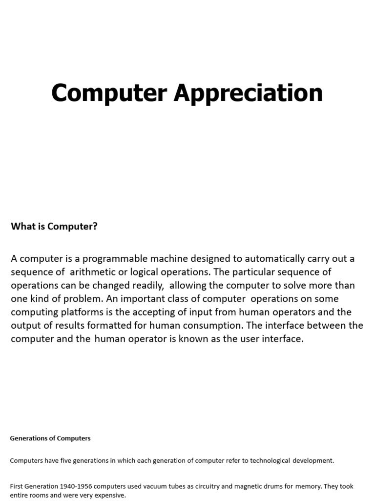 Computer Appreciation | PDF | Computer Data Storage | Byte