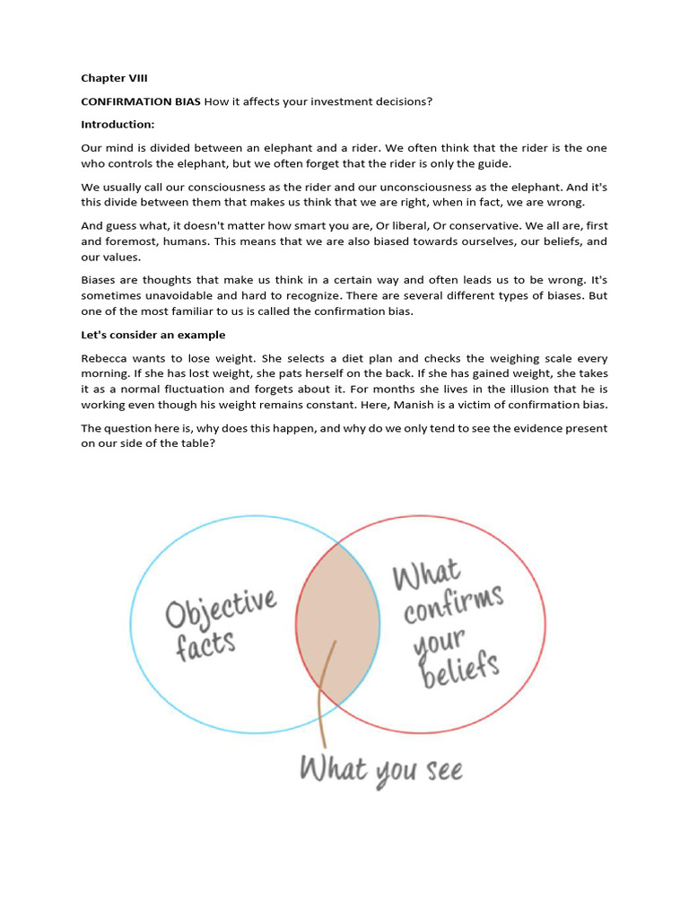 Chapter VIII - Confirmation Bias | PDF | Bias | Evidence