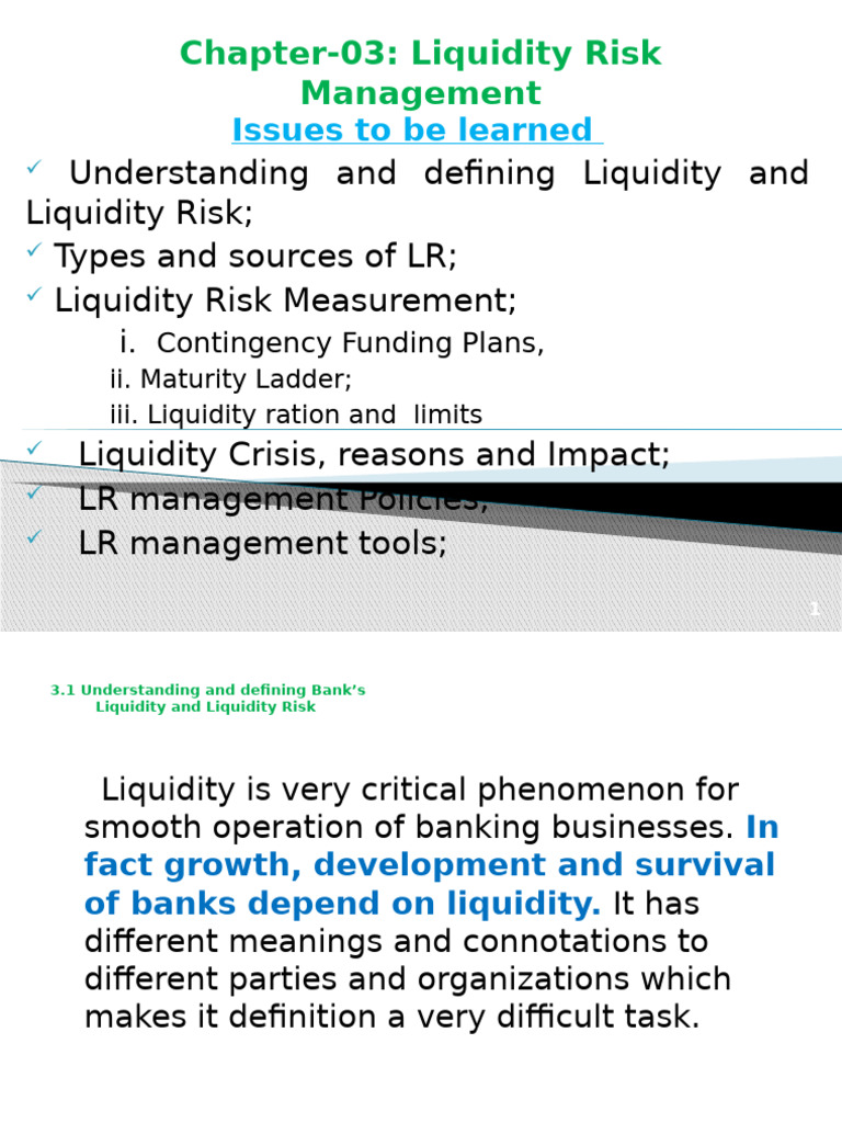 Chapter-3-Liquidity-Risk-Management-Revised-1 | PDF | Market Liquidity | Liquidity Risk