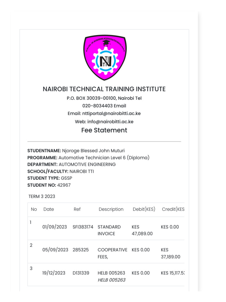 Nairobi Technical Training Institute | PDF Nairobi Technical Training Institute | PDF