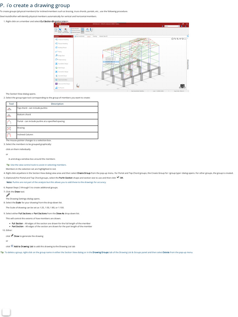 Creating Groups in STAAD Pro | PDF | Truss