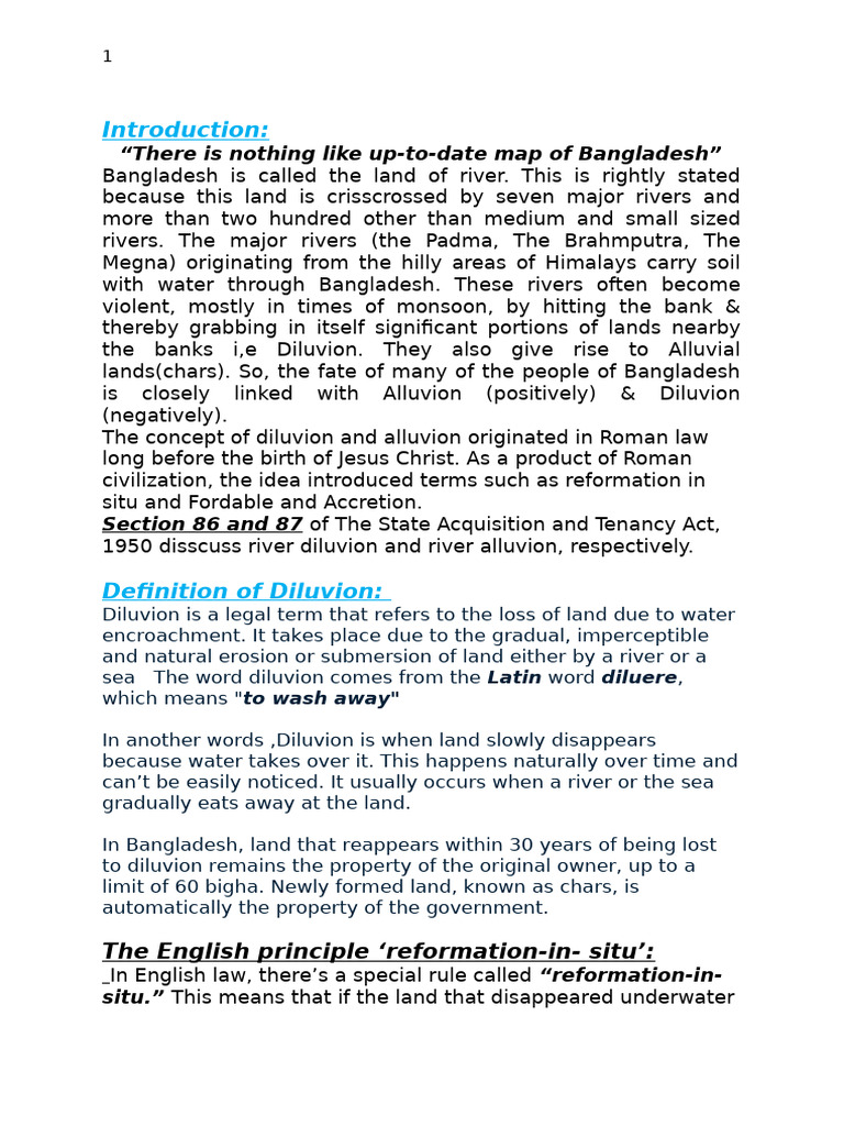 Alluvion and Diluvion of Land | PDF | Leasehold Estate | River