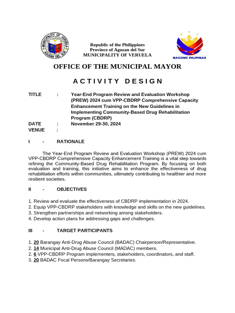 Activity Design-RAG (Reformist Anti-Drug Group) | PDF | Evaluation