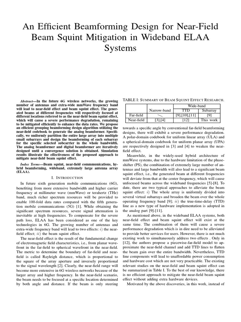 An Efficient Beamforming Design for Near-Field Beam Squint Mitigation in Wideband ELAA Systems_1 ...