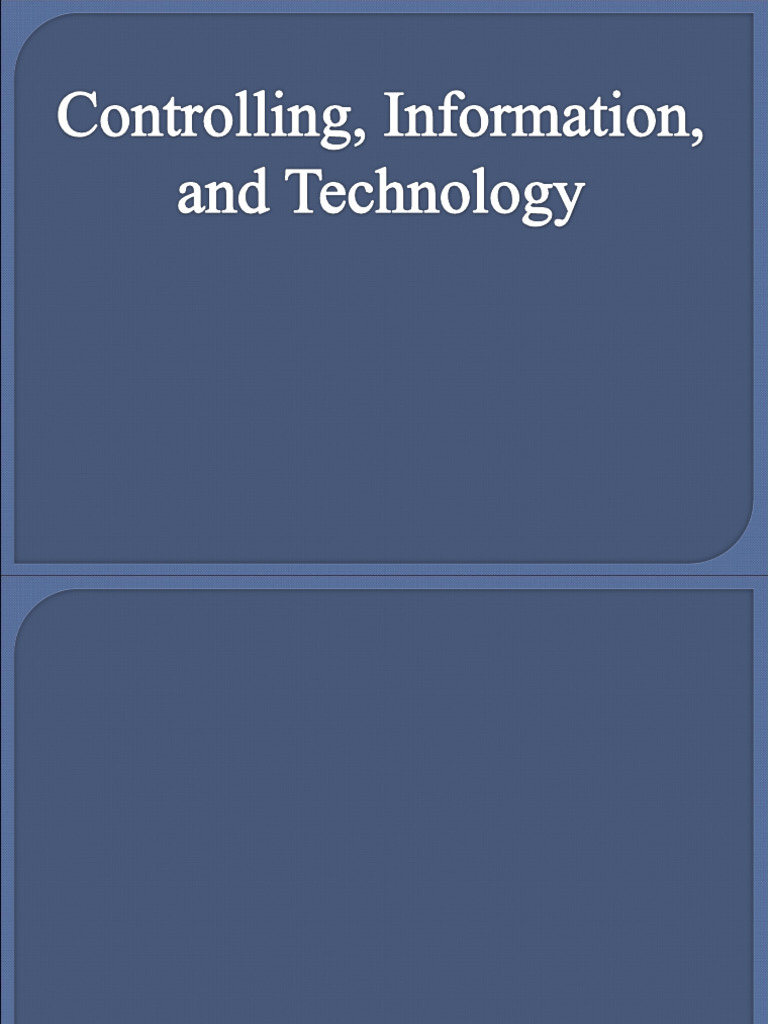 Chapter 08 Controlling, Information and Technology | PDF | Information ...