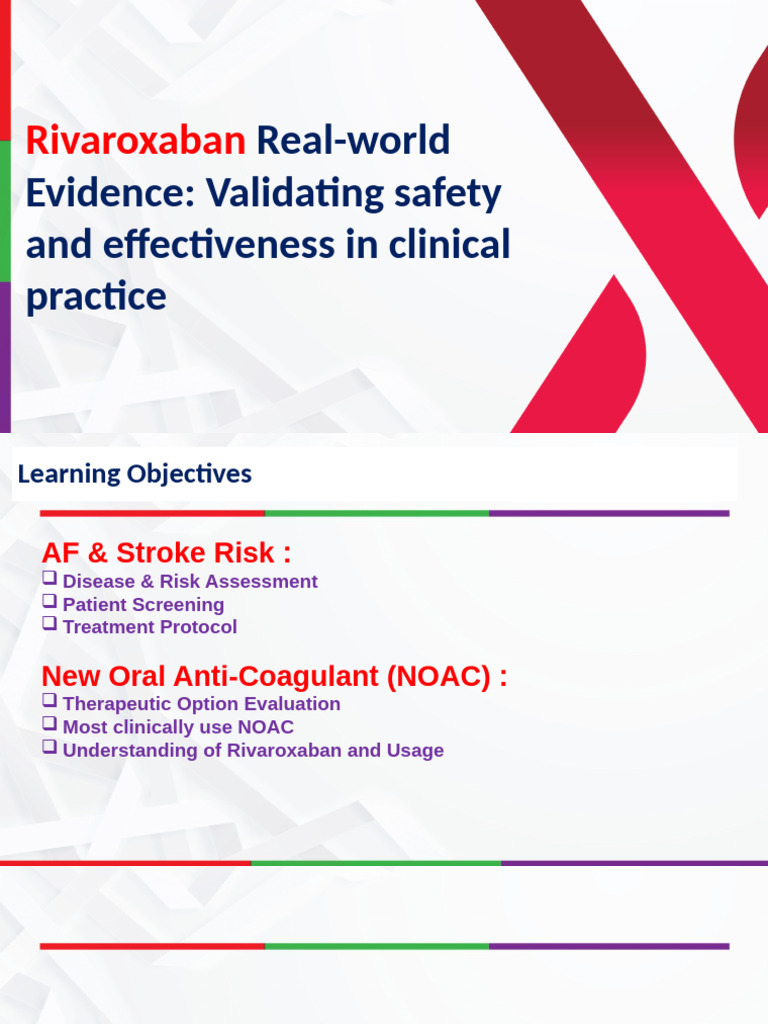 Rivaroxaban PPT Final | PDF | Stroke | Clinical Medicine