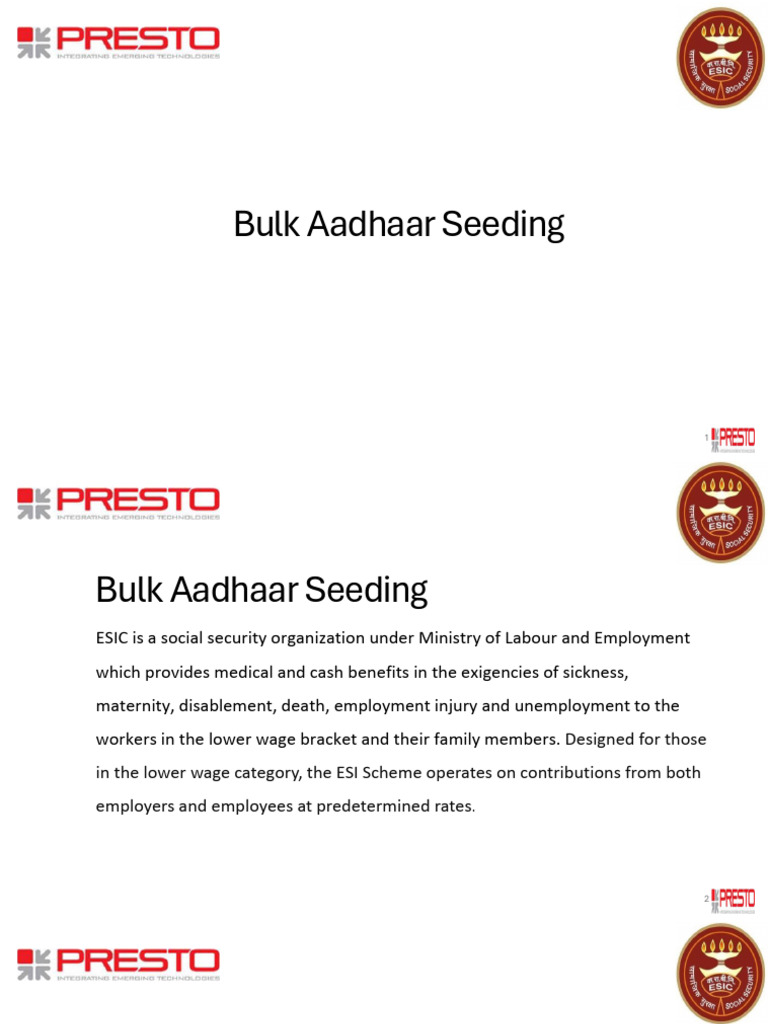 Bulk Aadhaar Seeding Process for Employers | PDF | Computing ...