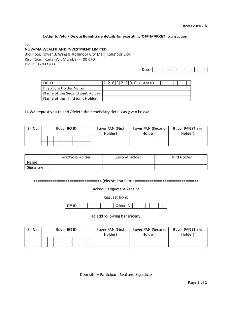 603 - CDSL Request - Annexure A | PDF