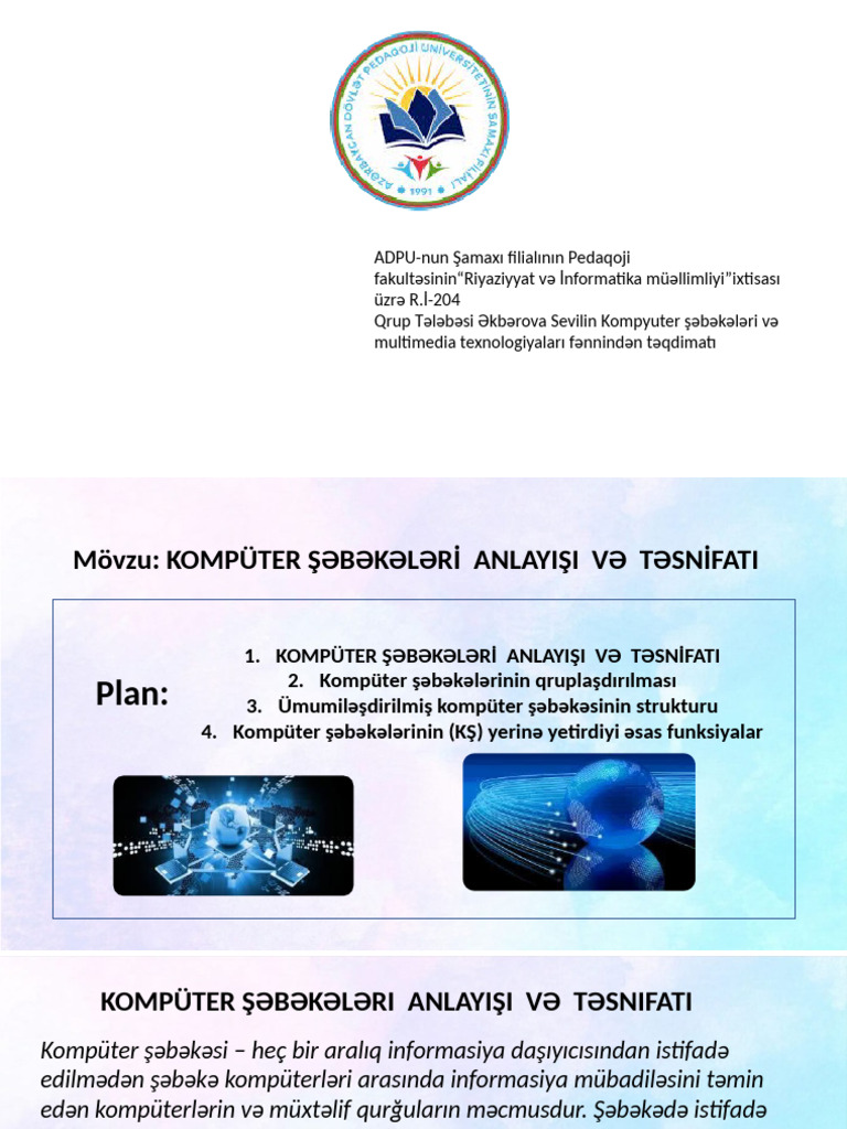 Kompyuter Şəbəkələri | PDF