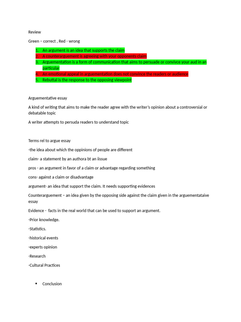 Understanding Argumentative Essays | PDF