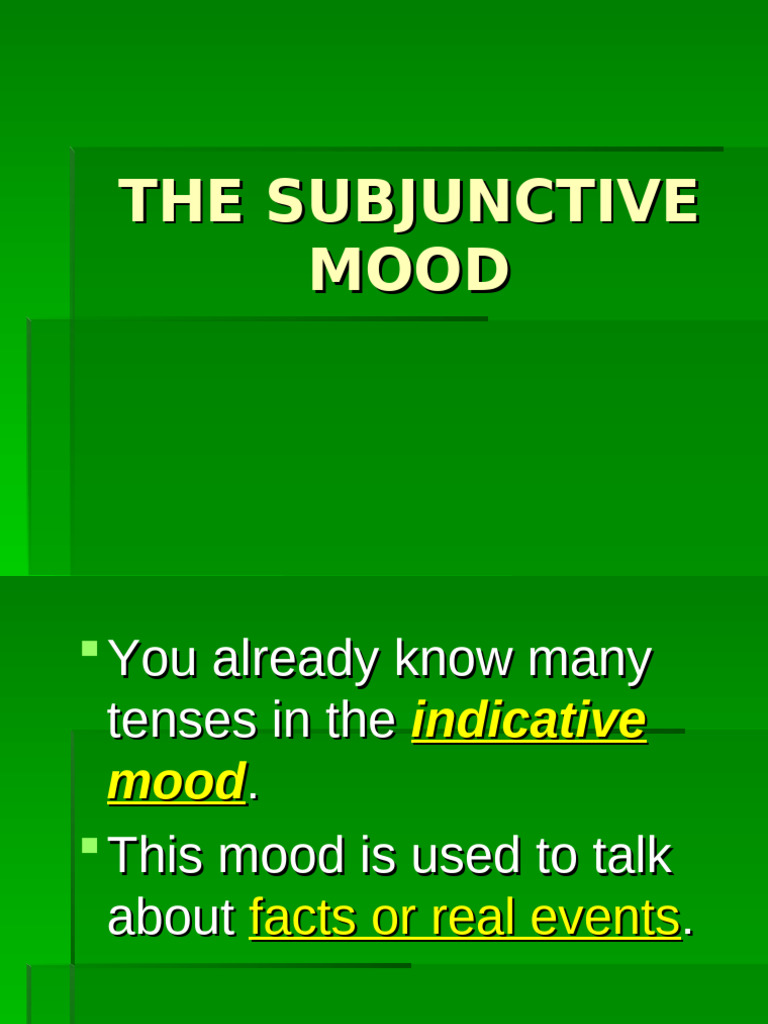 THE_SUBJUNCTIVE_MOOD | PDF | Clause | Subject (Grammar)