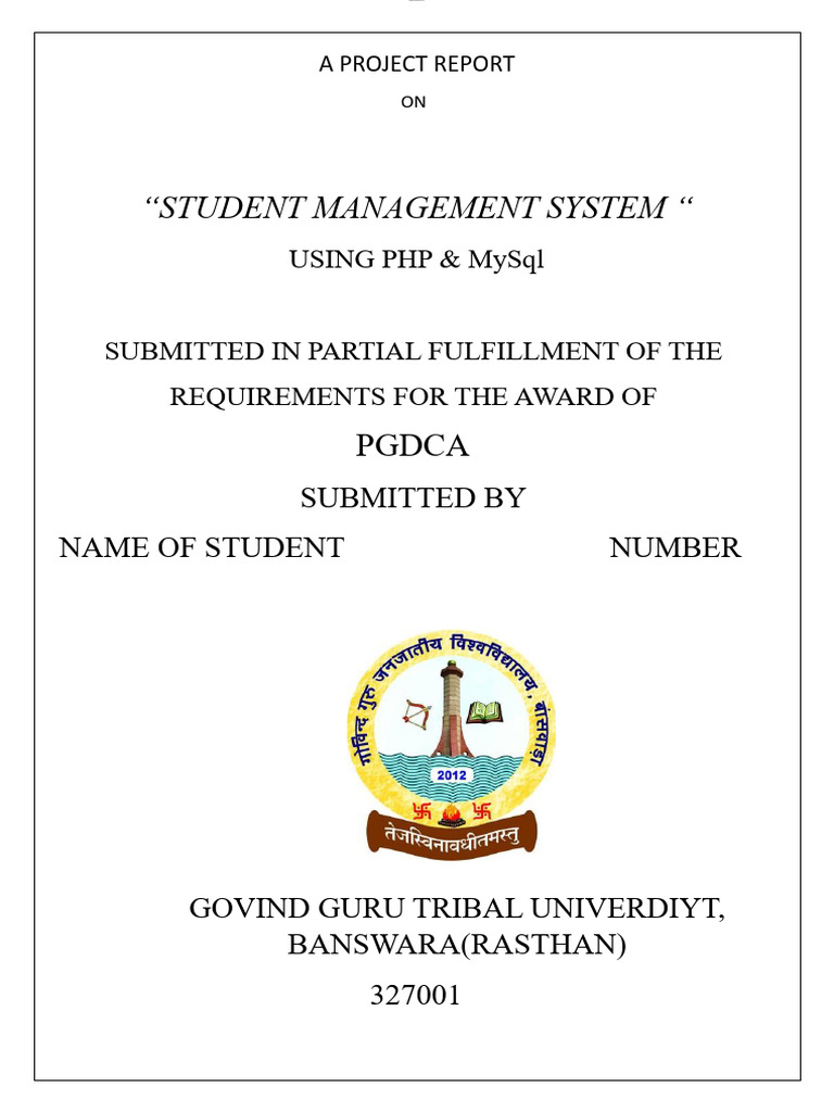 Student Management System Project Report | PDF | Conceptual Model ...