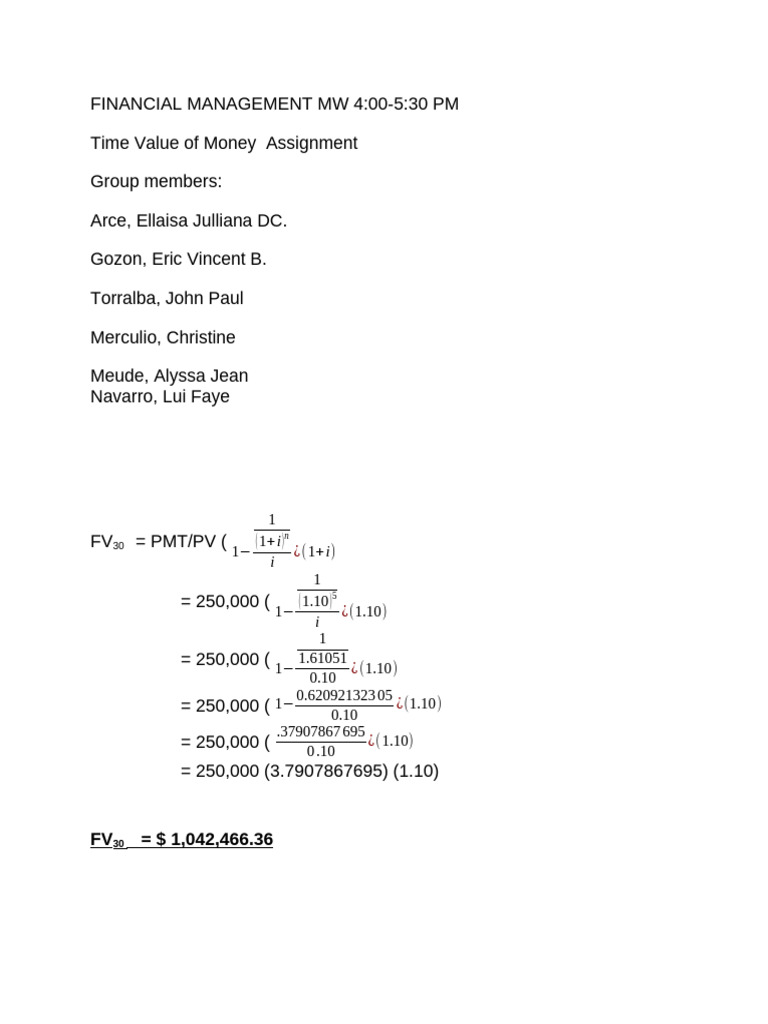 TVM Assignment | PDF
