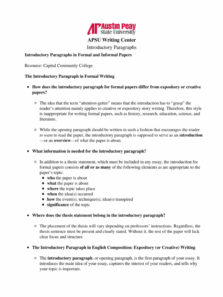 Introductory-Paragraphs-Handout-2022 2nd Article | PDF
