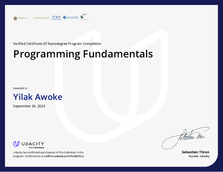 Udacity Prom Certificate | PDF