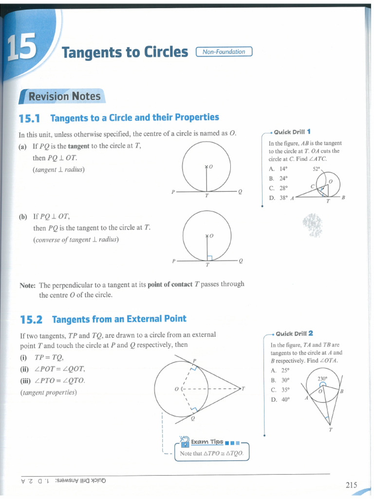 Ch.15 Tangents To Circles | PDF
