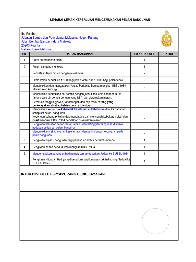 borang_senarai_semak_keperluan_mengemukakan_pelan_bangunan-1 | PDF