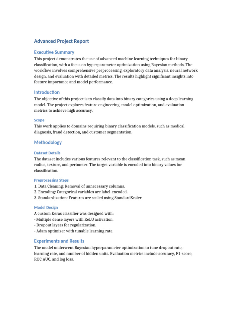 Advanced Project Report | PDF