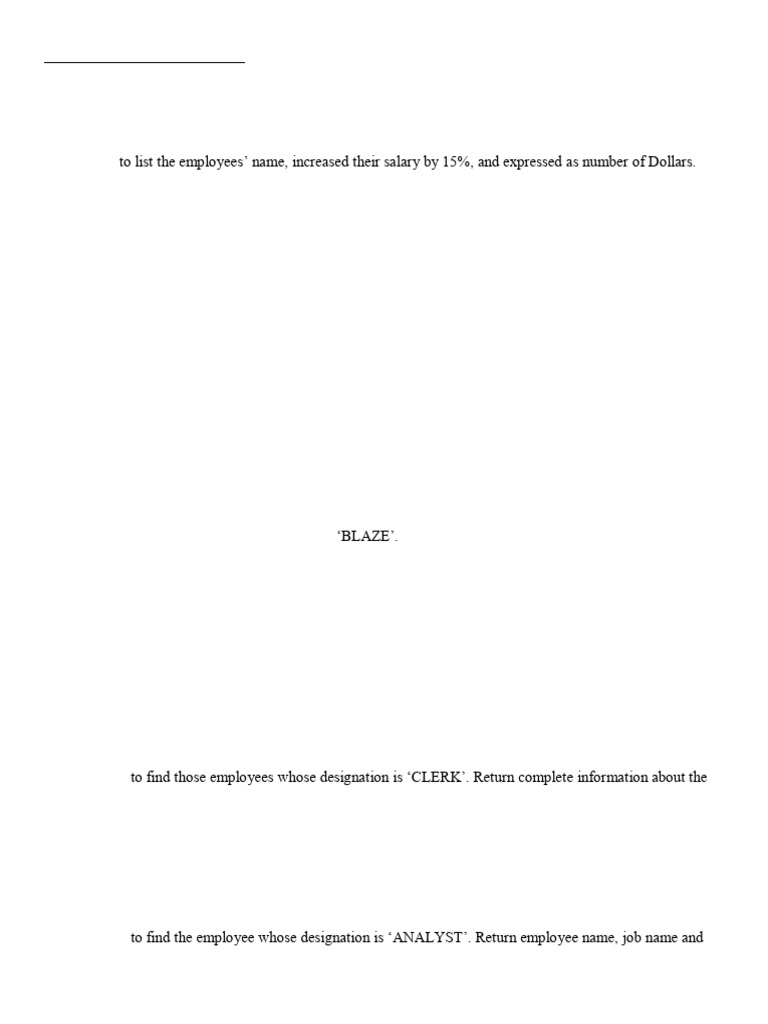 Emp Table Question | PDF | Salary