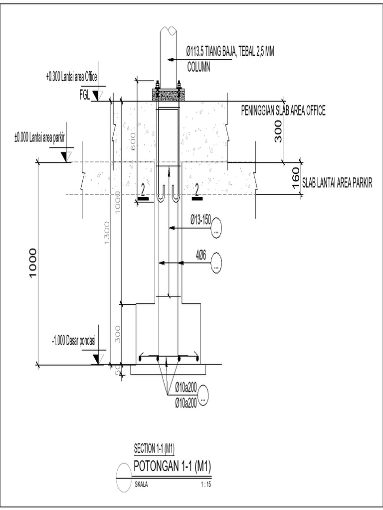 Detail Pondasi baja penutup container | PDF
