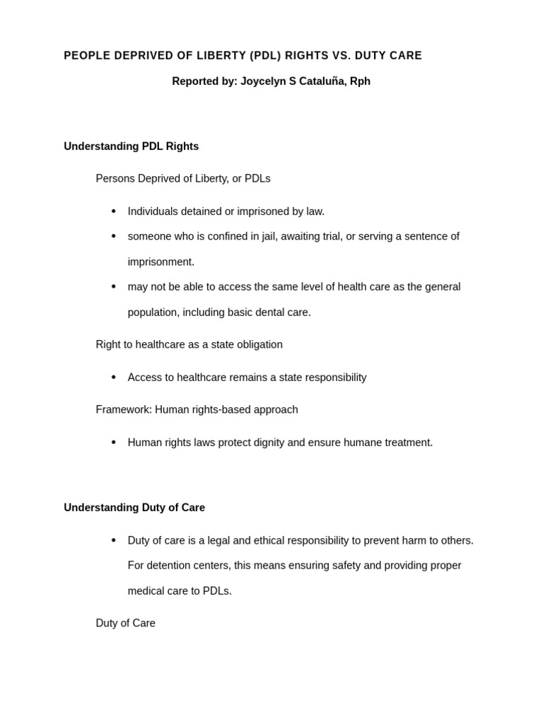 PDL-RIGHTS-VS-DUTY-CARE | PDF | Health Care | Mental Health