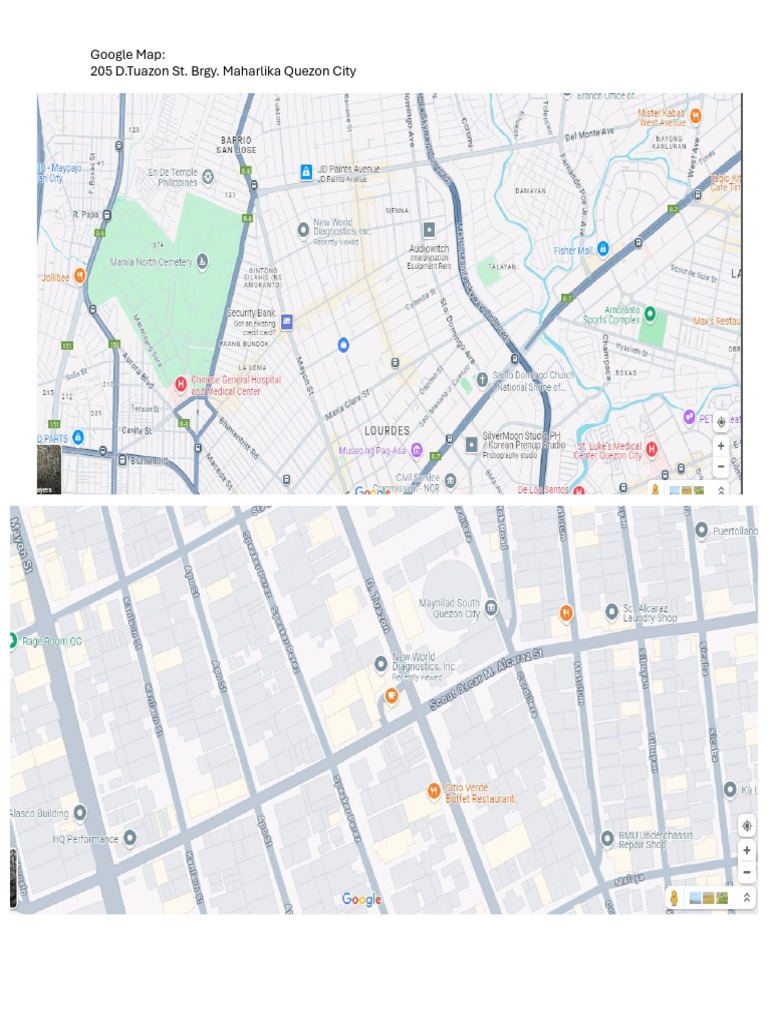 Google Map of D.tuazon Branch | PDF