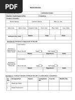 Contoh Mock Recall Record | PDF