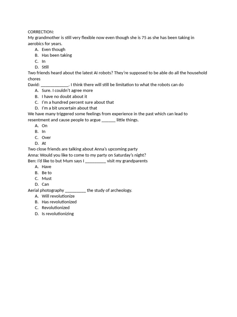 Grammar and Conversation Exercises | PDF