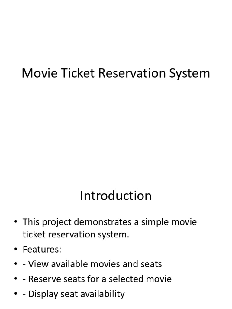 Movie Ticket Reservation System | PDF