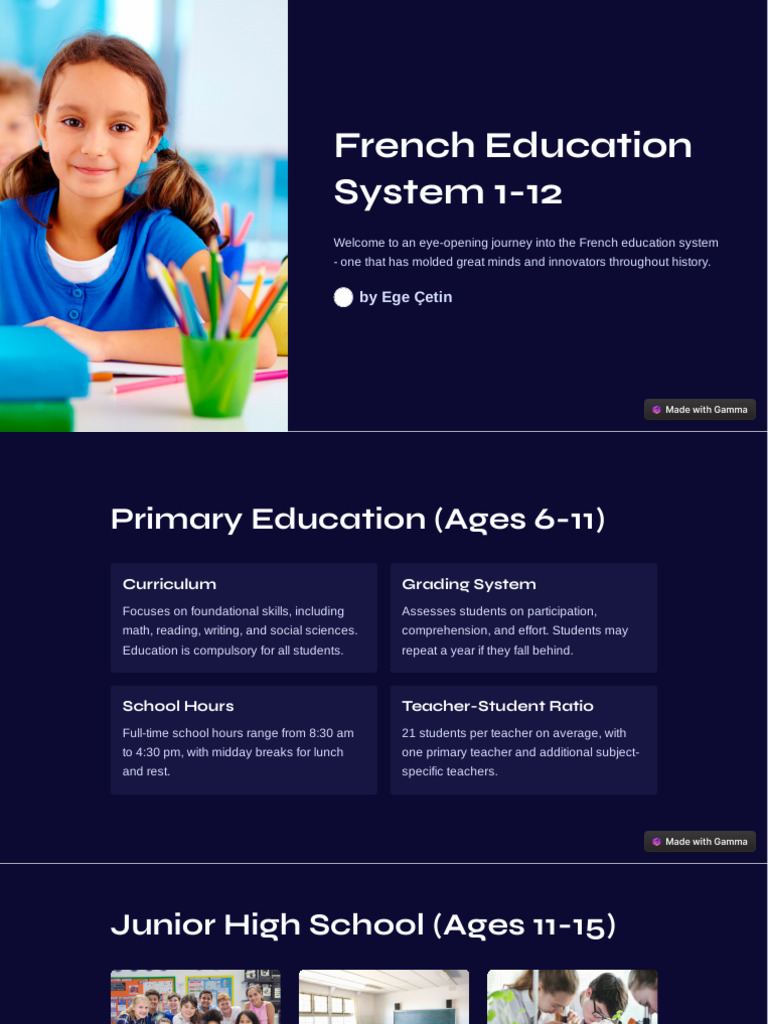 French-Education-System-1-12 | PDF | Curriculum