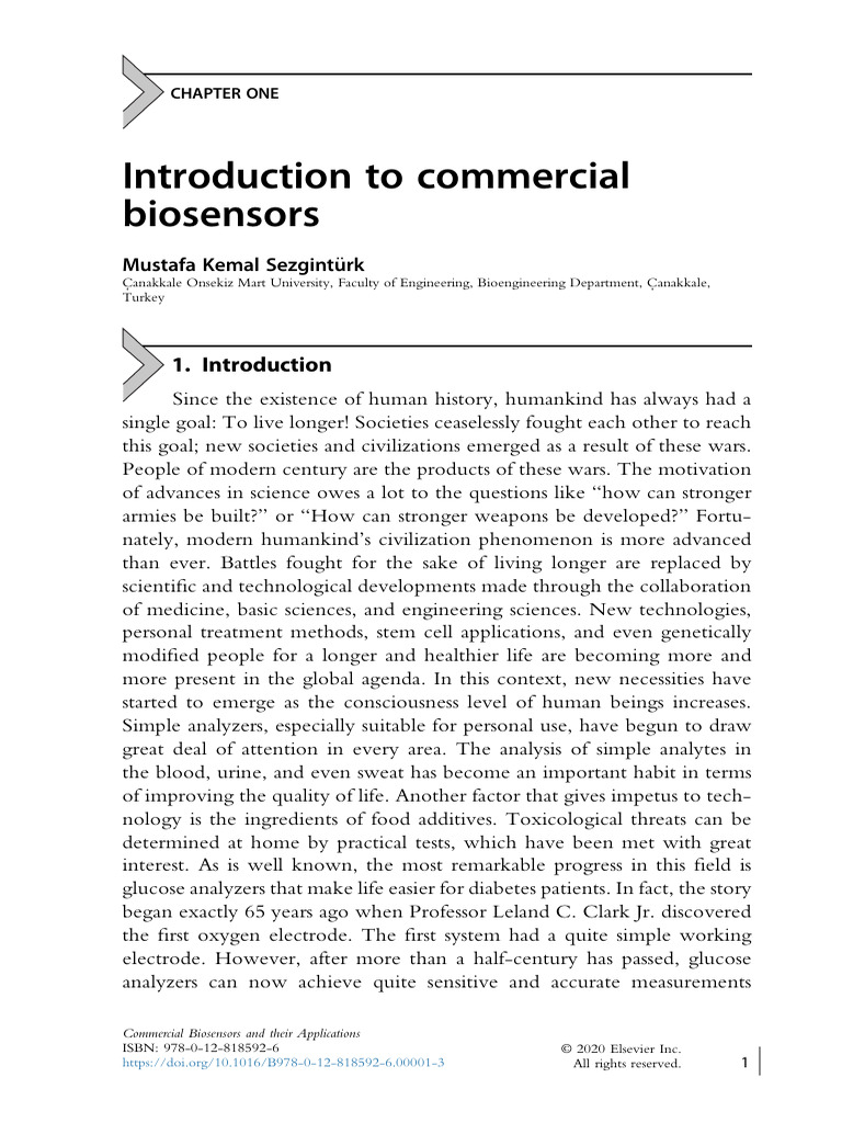 General Commercial Uses of Biosensors | PDF | Biosensor | Surface ...