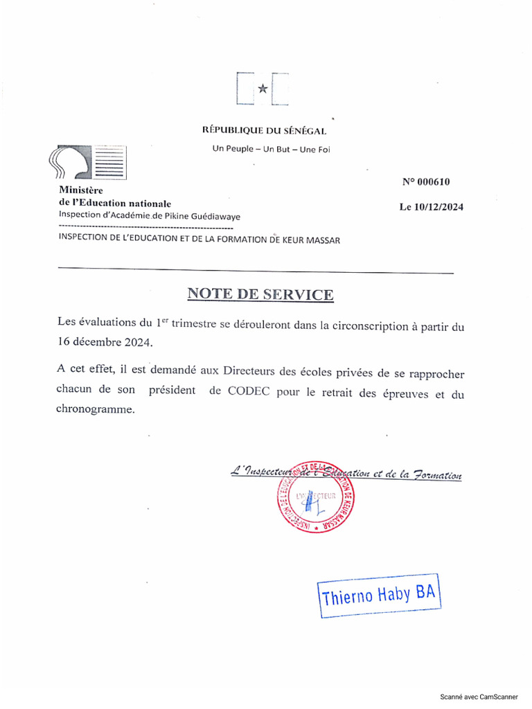 Note de Service... | PDF