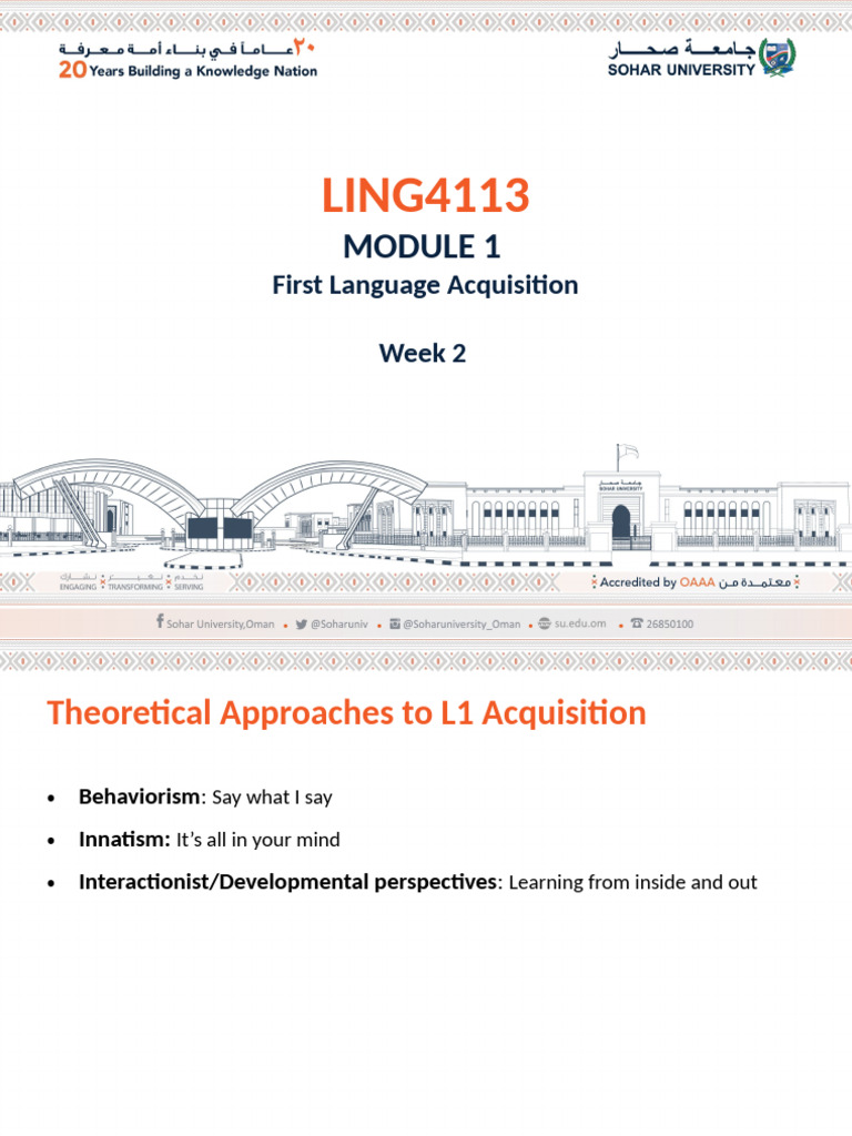 Theoretical Approaches to L1 Acquisition | PDF | Language Acquisition ...