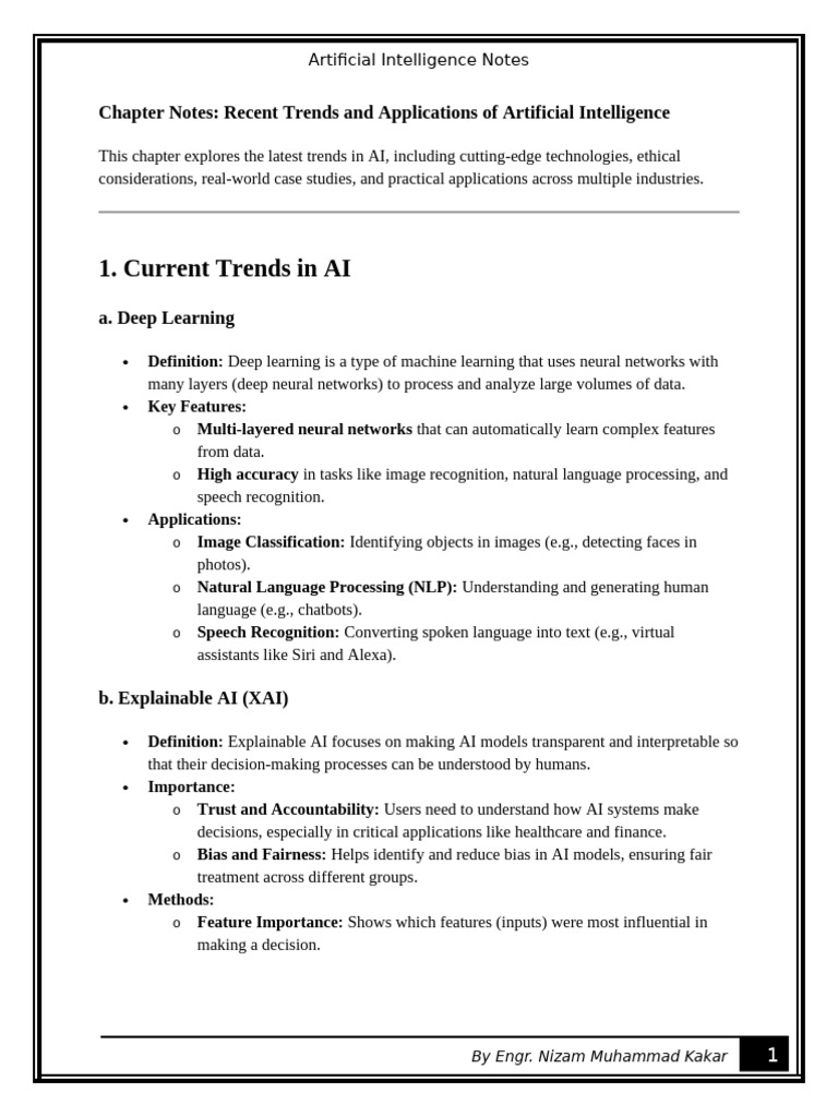 Chapter 9 Notes Recent Trends and Applications of Artificial ...